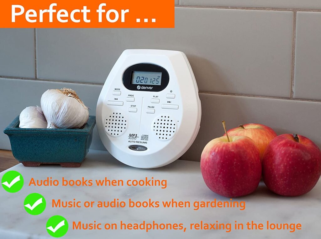 Denver DMP-395 Portable CD Player With Speakers – MP3 & Audio Book ...
